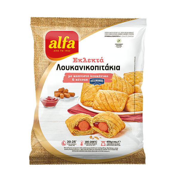 Εκλεκτά λουκανικοπιτάκια με λουκάνικο & κέτσαπ Alfa Pastry (450gr) σε ...