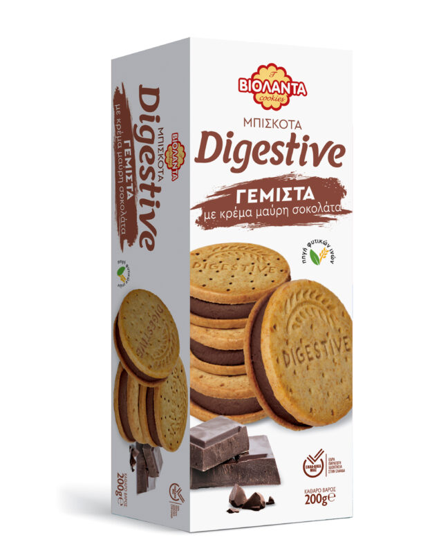 Μπισκότα Digestive γεμιστά με Κρέμα Μαύρης Σοκολάτας Βιολάντα (200g) σε ...