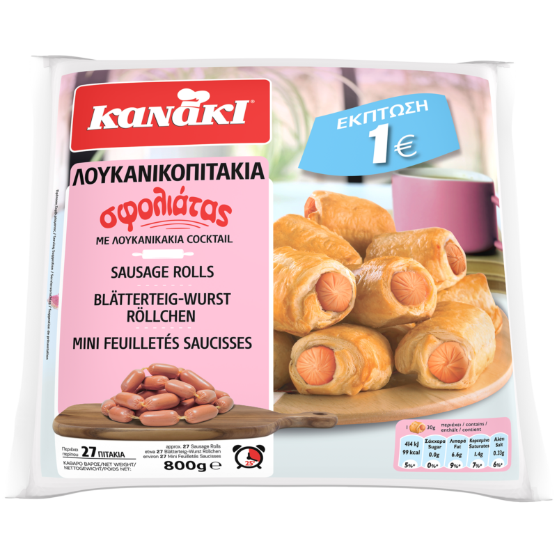 Λουκανικοπιτάκια Κατεψυγμένα -1€ Kanaki (800 g) σε ΠΡΟΣΦΟΡΑ ...